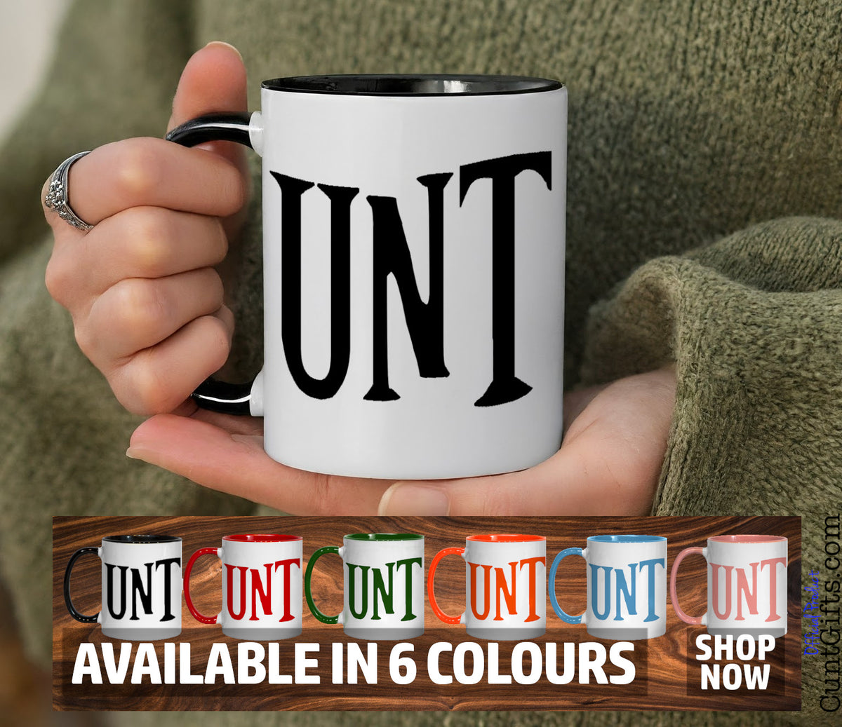 Our UNT mugs are available in 6 colours! – Cunt Gifts